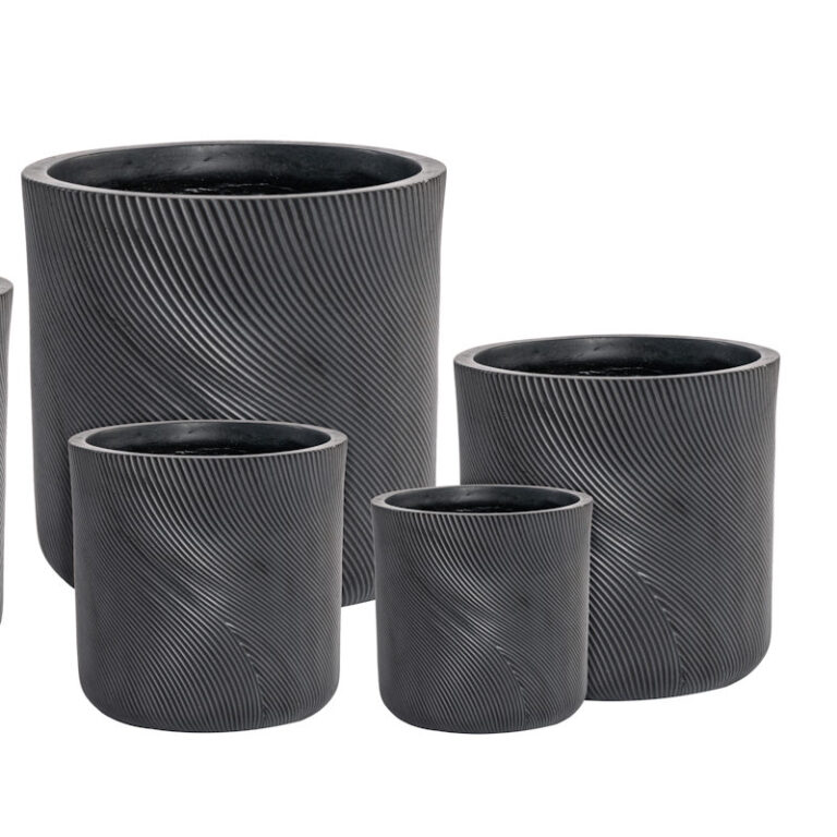 Helix Cylinder Pot Black - Project Plants